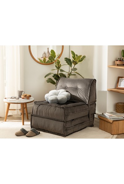 English Home Gozo Kadife Dekoratif Minder 65 x 78 x 78 cm Antrasit English Home Gozo Kadife Dekoratif Minder 65 x 78 x 78 cm Antrasit