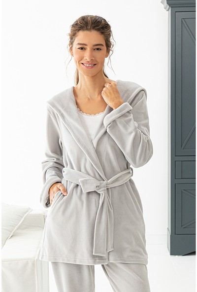 English Home Puffy Wellsoft Kadın Kadın Sabahlık L-Xl Açık Gri English Home Puffy Wellsoft Kadın Kadın Sabahlık L-Xl Açık Gri