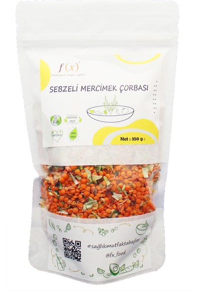 Fx Food Sebzeli Mercimek Çorbası 350 gr Fx Food Sebzeli Mercimek Çorbası 350 gr