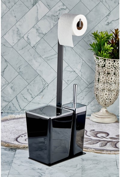 VIPGROSS Yerden Yedekli Tuvalet Kağıtlık Siyah VIPGROSS Yerden Yedekli Tuvalet Kağıtlık Siyah