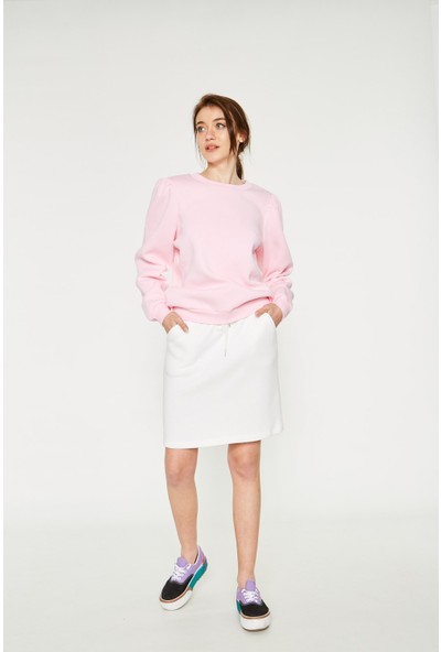 Carol - Beli Lastikli Cepli Ekru Etek | 160520-3 Carol - Beli Lastikli Cepli Ekru Etek | 160520-3