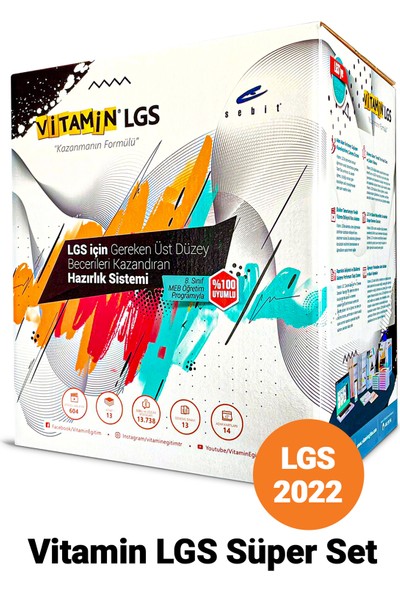 Vitamin Lgs Süper Set: 8. Sınıf Lgs Tüm Dersler Dijital + 13 Soru Bankası + 14 Adım Kartı + Denemeler + Konu Anlatımı Vitamin Lgs Süper Set: 8. Sınıf Lgs Tüm Dersler Dijital + 13 Soru Bankası + 14 Adım Kartı + Denemeler + Konu Anlatımı