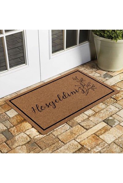 Gardenya Home Hasır Görünümlü Zarif Çiçek Desenli Hoşgeldiniz Kapı Önü ve Ev İçi Paspası Gardenya Home Hasır Görünümlü Zarif Çiçek Desenli Hoşgeldiniz Kapı Önü ve Ev İçi Paspası