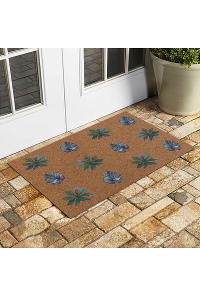 Gardenya Home Hasır Görünümlü Yaprak Desenli Kapı Önü ve Ev İçi Paspası Gardenya Home Hasır Görünümlü Yaprak Desenli Kapı Önü ve Ev İçi Paspası