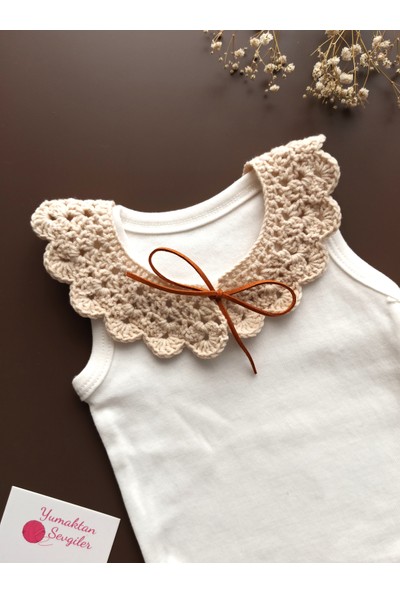 Vintage Örgü Bebe Yaka Taş