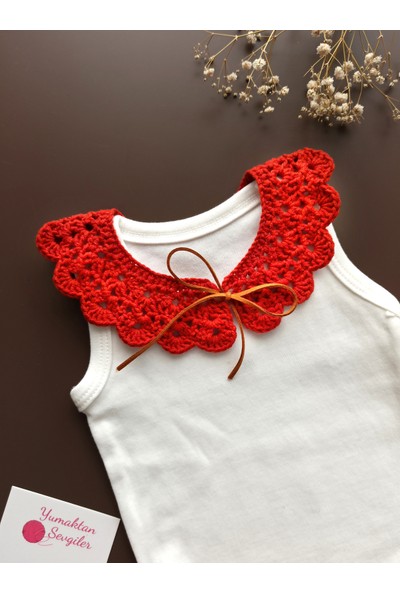 Vintage Örgü Bebe Yaka Kiremit