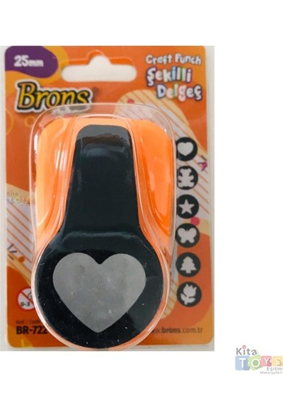 Brons Şekilli Delgeç - 25 mm - Kalp BR-722