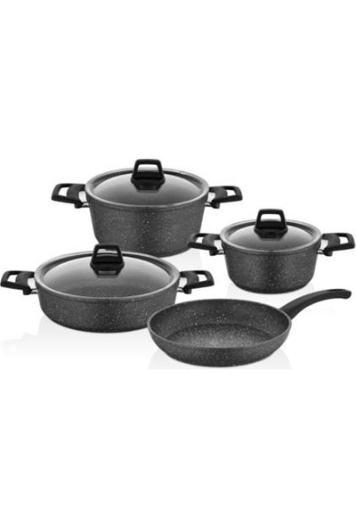 Falez Efs 1002 Efes 7 Parça Granit Tencere Seti Antrasit