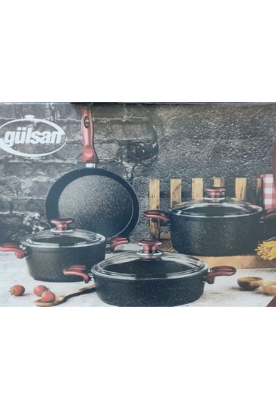Gülsan Açelya 7 Parça Granit Tencere Seti