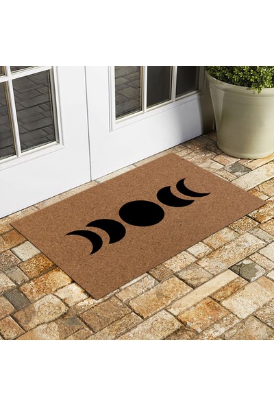 Karnaval Hasır Görünümlü Ayın Evreleri Kapı Önü ve Ev Içi Paspası