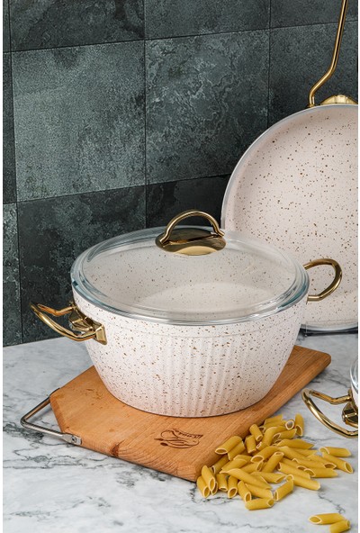 Cooker Shop Özel Tasarım Lüx 7 Parça Granit Tencere Seti Cooker Shop Özel Tasarım Lüx 7 Parça Granit Tencere Seti