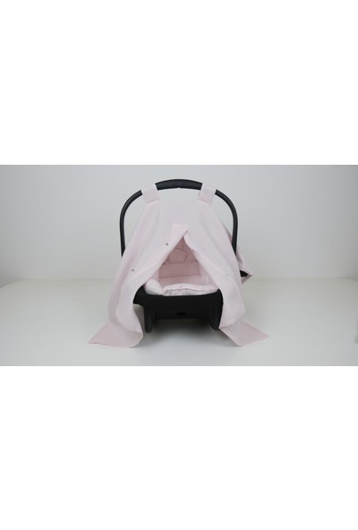 Puro Cotone Müslin Puset Örtüsü ve Puset Minderi-Pembe Puro Cotone Müslin Puset Örtüsü ve Puset Minderi-Pembe