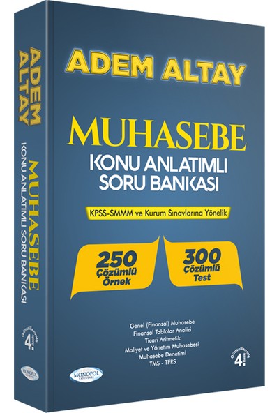 Monopol Yayınları Adem Altay Muhasebe Konu Anlatımı 4.baskı