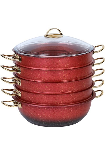 Oms 6091-C 32CM Granit Mantı Tencere Seti Oms 6091-C 32CM Granit Mantı Tencere Seti