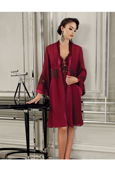 Perin 9400 Altılı Saten Gecelik - Sabahlık Takımı Perin 9400 Altılı Saten Gecelik - Sabahlık Takımı