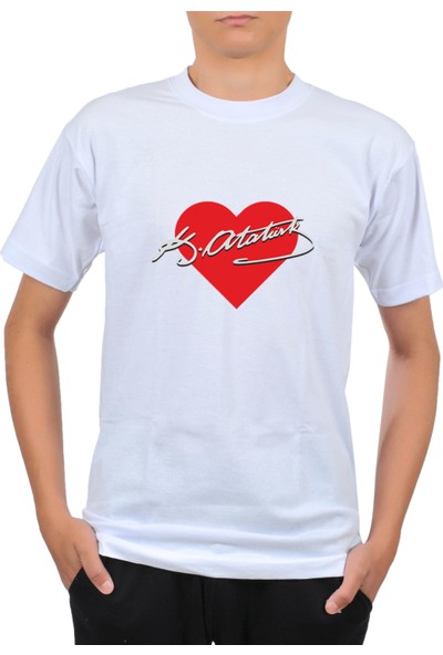 Yeşil Yaprak Sıfır Yaka Unisex Baskılı Tişört