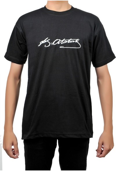 Yeşil Yaprak Sıfır Yaka Unisex M.kemal Atatürk Baskılı Tişört