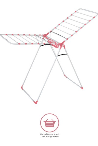 Devecioğlu Harbinger MM-039 Kalın Borulu Liva Pembe Çamaşır Kurutma Askılığı