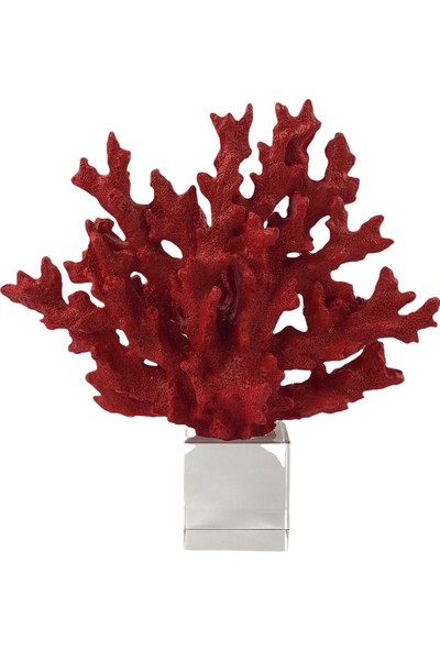 Kristal Kaideli Kırmızı Mercan Obje Kristal Kaideli Kırmızı Mercan Obje