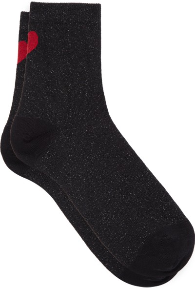 Mavi Siyah Soket Çorap