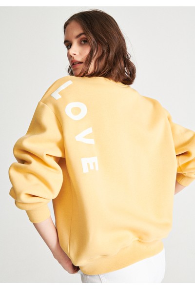 Mavi Self Love Baskılı Sarı Sweatshirt