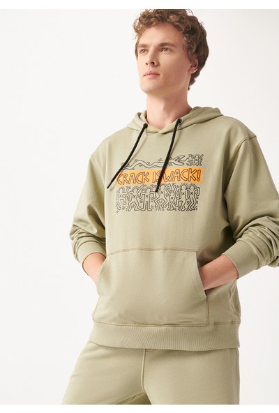 Mavi Keith Haring Baskılı Haki Sweatshirt Mavi Keith Haring Baskılı Haki Sweatshirt