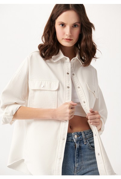 Mavi Tamara Beyaz Denim Jean Gömlek Mavi Tamara Beyaz Denim Jean Gömlek