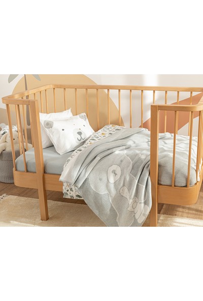 English Home Honey Bear Pamuklu Bebe Battaniye 100X120 cm Gri English Home Honey Bear Pamuklu Bebe Battaniye 100X120 cm Gri