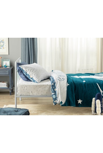 English Home Rocket Pamuklu Çocuk Battaniye 150X200 cm Mavi