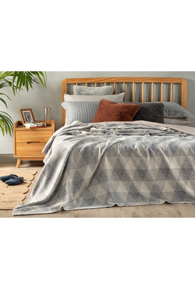 English Home Diamond Check Soft Pamuklu Tek Kişilik Battaniye 150X200 cm Gri English Home Diamond Check Soft Pamuklu Tek Kişilik Battaniye 150X200 cm Gri
