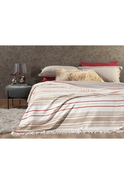 English Home Royal Stripes Simli Pamuklu Tek Kişilik Battaniye 150X200 cm Bej – Kırmızı English Home Royal Stripes Simli Pamuklu Tek Kişilik Battaniye 150X200 cm Bej – Kırmızı