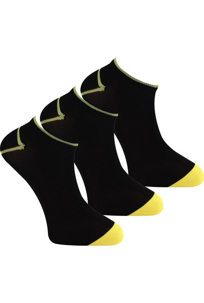 Unlimited Legwear 3lü Paket Sarı Siyah Kadın Spor Çorabı