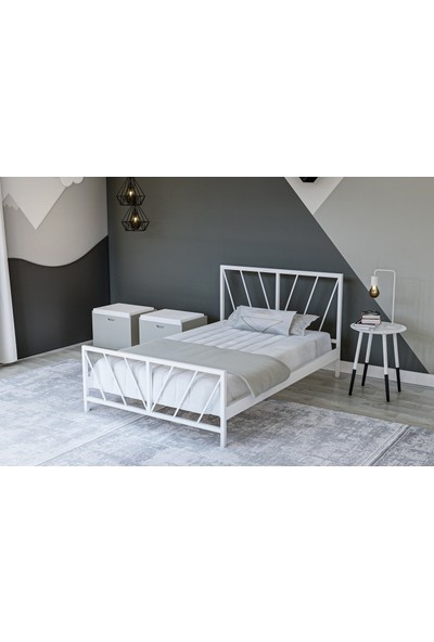 Metalia Gm 228 Gözde Beyaz Tek Kişilik Karyola 90X190