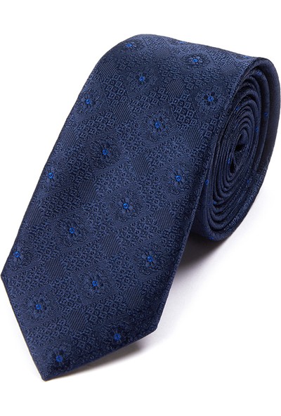 Hatemoğlu Lacivert Desenli Kravat