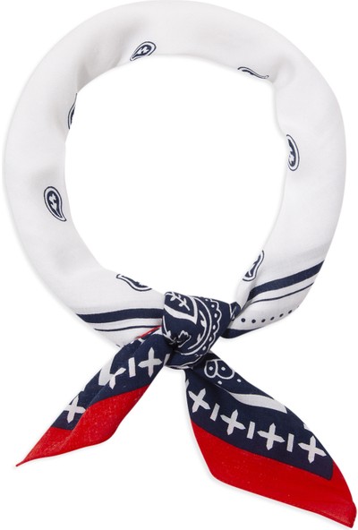 Mavi Desenl Kırmızı Bandana