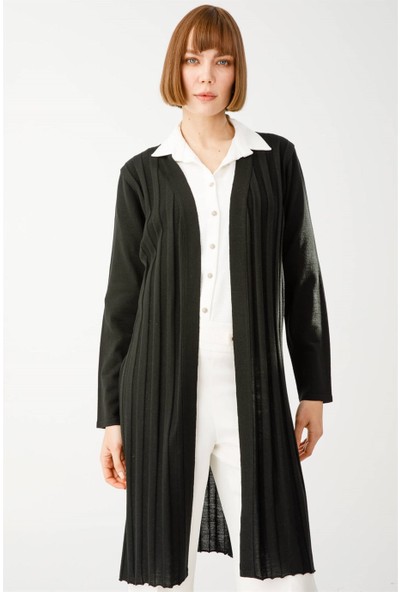 Fitilli Triko Hırka-Siyah