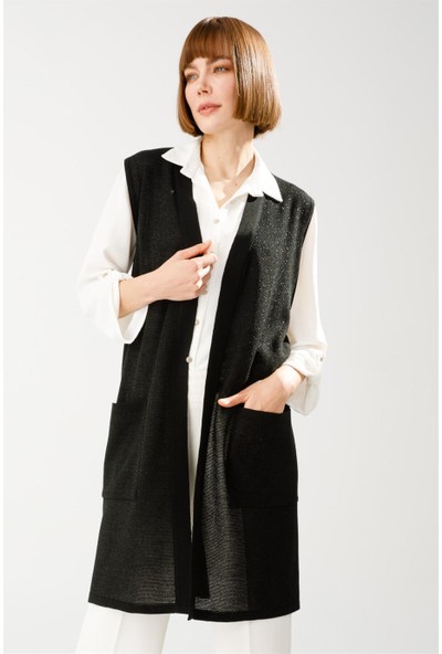 Mutlu Ertan Simli Yelek-Siyah Mutlu Ertan Simli Yelek-Siyah