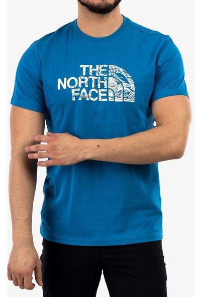 The North Face M S/s Woodcut Dome Tee Tişört Mavi The North Face M S/s Woodcut Dome Tee Tişört Mavi