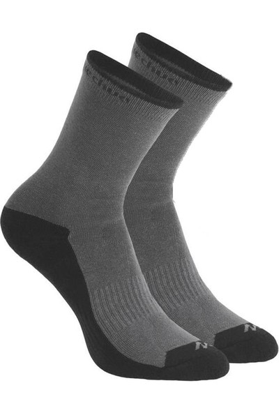 Quechua NH100 Uzun Konçlu Havlu Spor Çorap Siyah - Gri 1 Çift Quechua NH100 Uzun Konçlu Havlu Spor Çorap Siyah - Gri 1 Çift