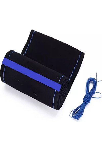 Gürler Oto Kılıf ve Aksesuar Vw Passat Direksiyon Kılıfı Dikmeli Alkantra Mavi Yüzüklü