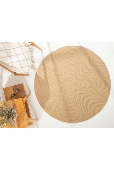 English Home Round Kilim 160 cm Naturel