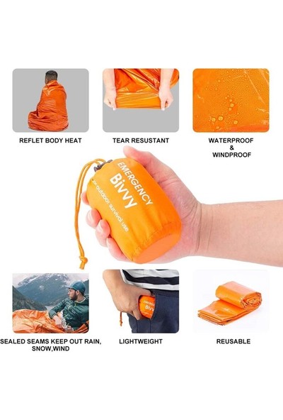 Hilall Shop Bivak - Acil Durum Çok Amaçlı Kamp Battaniye Tulum Kamp Çantası Hilall Shop Bivak - Acil Durum Çok Amaçlı Kamp Battaniye Tulum Kamp Çantası