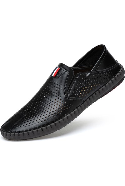 Hızı Shoe Erkek Nefes Alabilen Deri Makosen Ayakkabı 38-45 (Yurt Dışından)