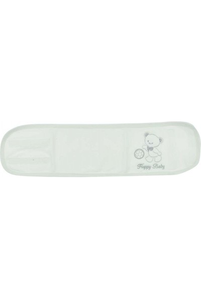 Poyraz Bebe Yenidoğan Cırtlı Düz Bel Bandı 57 x 15 cm - Krem
