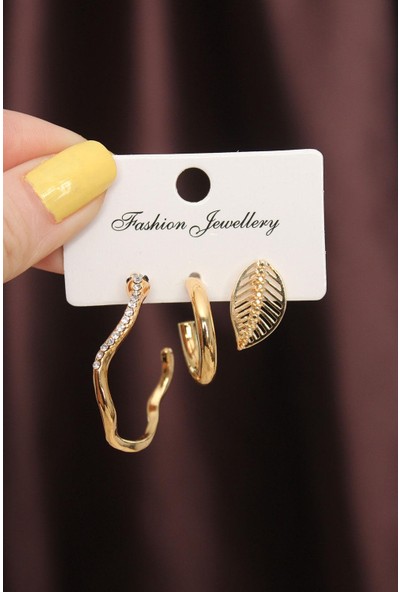 Zirkon Taşlı Yılan Küpe Seti