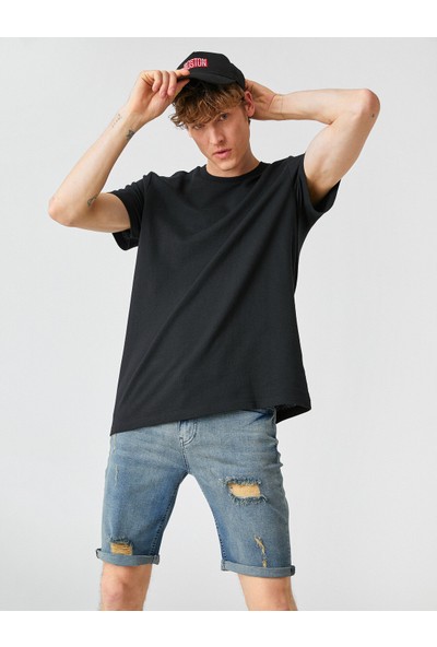 Koton Erkek Eskitilmiş Kot Şort