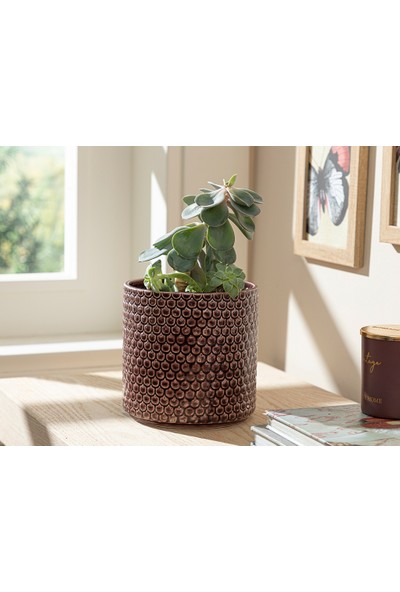 English Home Jacey Saksı 15,5X15,5X15,2 cm Bordo English Home Jacey Saksı 15,5X15,5X15,2 cm Bordo