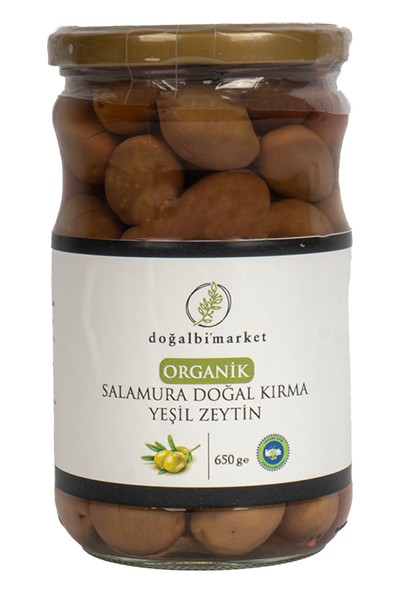 Doğal Bi Market Organik Kırma Yeşil Zeytin 650 gr