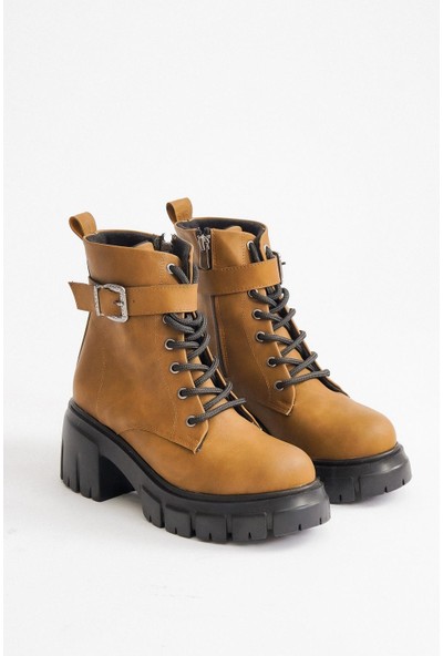 Basskan Kadın Vizon Marya Tokalı Bağcıklı Zümrüt Bot