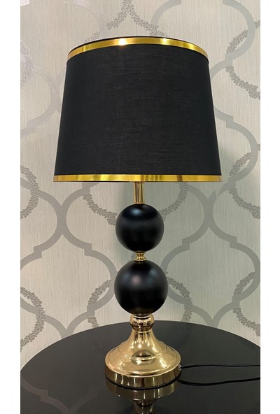 Furkan Siyah-Gold Küp Metal Abajur FRK-160 E